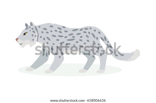 Snow Leopard Cartoon Character Cute Snow Stock Vector (Royalty Free ...