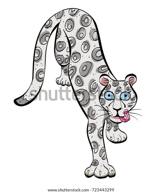 Snow Leopard Cartoon Image Artistic Freehand Stock Vector (Royalty Free ...
