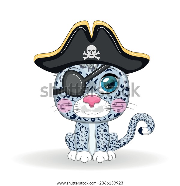 Snow Leopard Pirate Cartoon Character Game Stock Vector (Royalty Free ...