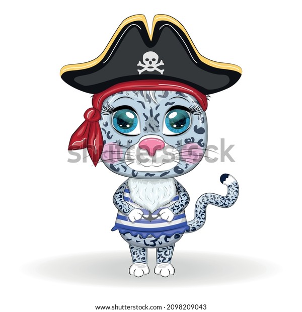 Snow Leopard Pirate Cartoon Character Game Stock Vector (Royalty Free ...
