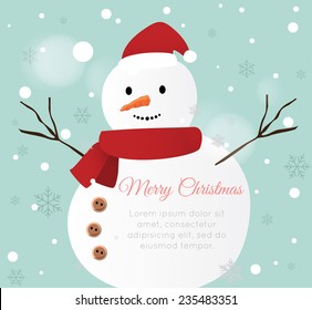 Snow Man Card Stock Vector (Royalty Free) 235483351 | Shutterstock