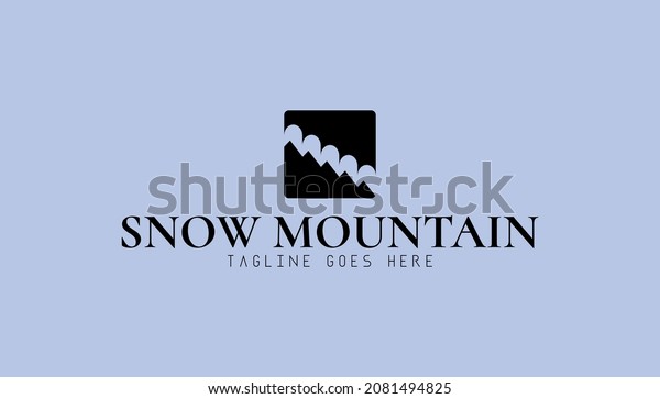 Snow Mountain Logo Inspiration Black White Stock Vector (Royalty Free ...