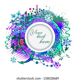 Snow Round Frame Snowflakes Stock Vector (Royalty Free) 158028689 ...