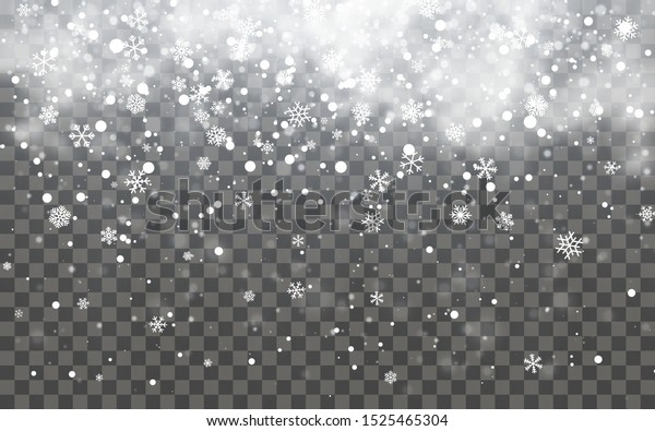 Snow Snowflakes Clouds On Transparent Background Stock Vector (Royalty ...
