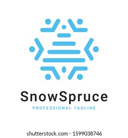 Snow Spruce Blue Logo Template Stock Vector (Royalty Free) 1599038746 ...