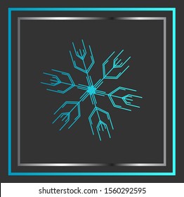 Snow Star Logo Frame Black Background Stock Vector (Royalty Free ...