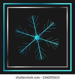 Snow Star Logo Frame Black Background Stock Vector (Royalty Free ...