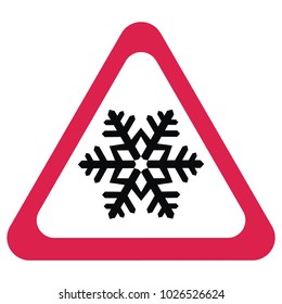 Snow Warning Sign Snowflakes Vector Illustration Stock Vector (Royalty ...