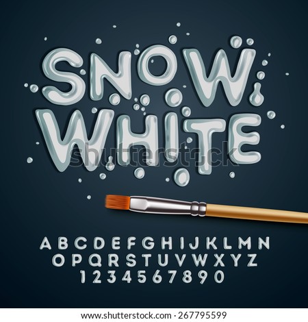 Snow White Alphabet Numbers Vector Illustration Stock Vector (Royalty ...