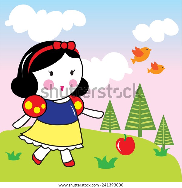 Snow White Princess Apple Stock Vector (Royalty Free) 241393000 ...