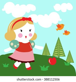 Snow White Princess Apple Vector Stock Vector (Royalty Free) 388112506 ...