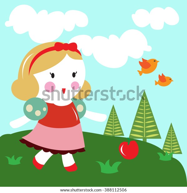 Snow White Princess Apple Vector Stock Vector (Royalty Free) 388112506 ...