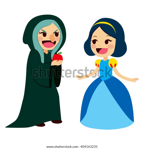 Snow White Princess Getting Apple Ugly Stock Vector (Royalty Free ...