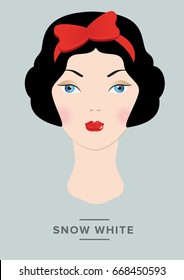 Snow Whites Face Vector Isolated Stock Vector (Royalty Free) 668450593 ...
