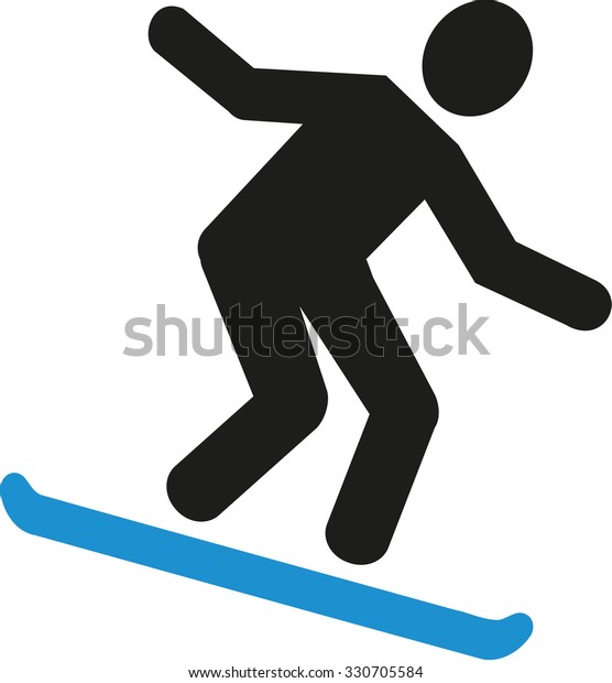 Snowboarding Downhill Pictogram Stock Vector (Royalty Free) 330705584