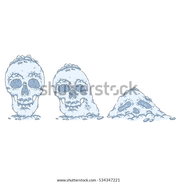Snowdrift Skull Snow Melting Stock Vector (Royalty Free) 534347221 ...