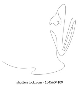 Snowdrop Spring Flower One Line Drawing Stock Vector (Royalty Free ...