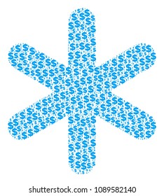 Snowflake Composition Dollar Symbols Spheric Spots Stock Vector ...