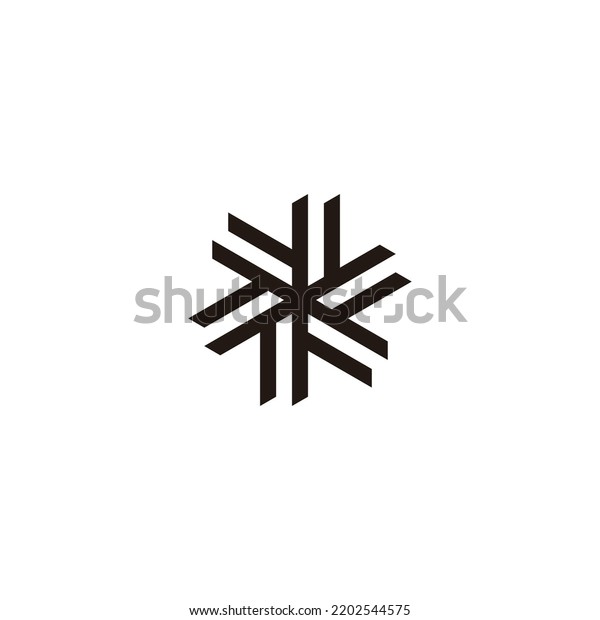 Snowflake Double Geometric Symbol Simple Logo Stock Vector (Royalty ...