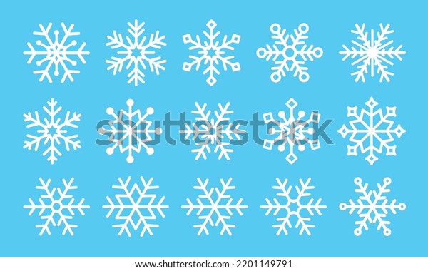 Snowflake Icons Set White Snowflake Symbols Stock Vector (Royalty Free ...