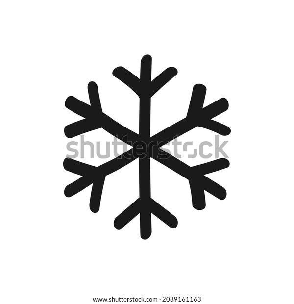 Snowflake Line Art Doodle Icon Clipart Stock Vector (Royalty Free ...