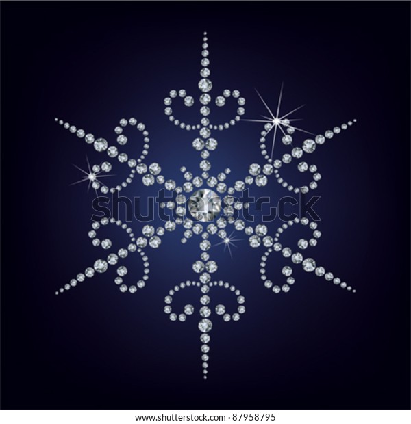 Snowflake Made Diamonds Stock Vector (Royalty Free) 87958795 | Shutterstock