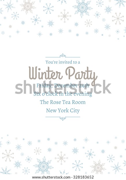 Snowflake Party Invitation Two Stock Vector (Royalty Free) 328183652 ...