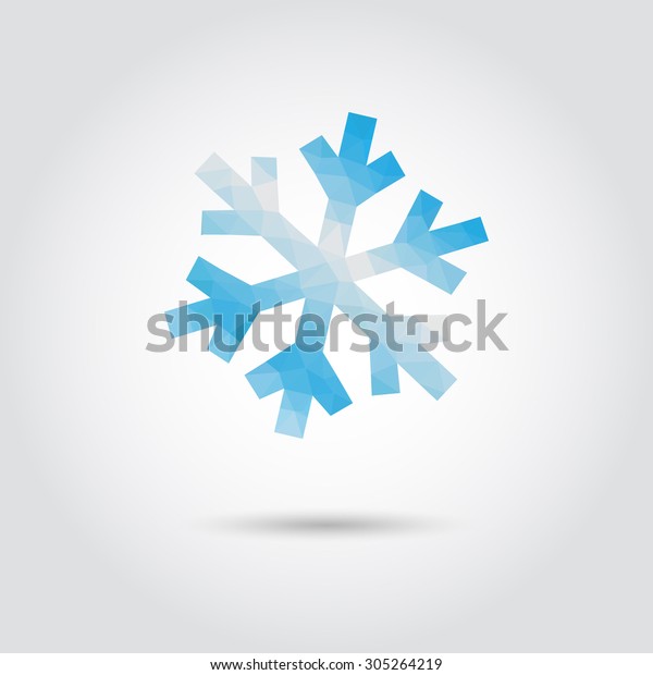 Snowflake Polygon Icon Modern Style Shadow Stock Vector (Royalty Free ...