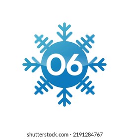 Snowflake Shaped 06 Number Logo Design Stock Vector (Royalty Free ...
