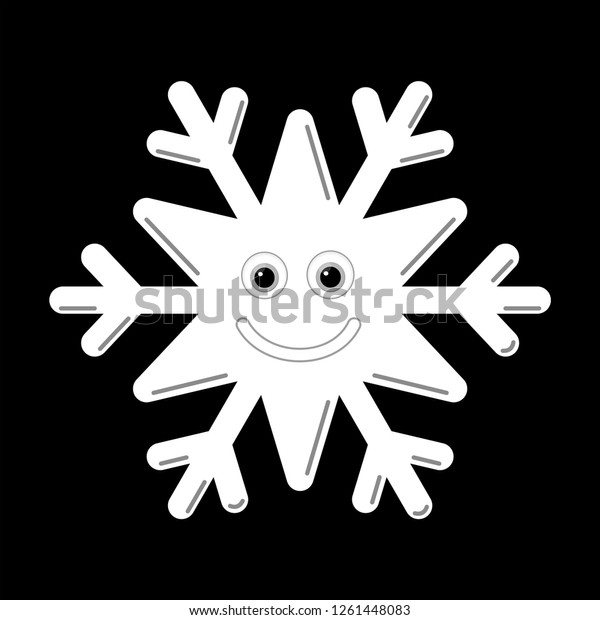 Snowflake Smiley Baby Face Cute Winter Stock Vector (Royalty Free ...