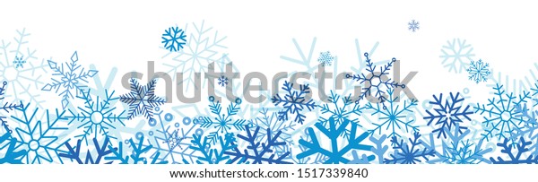 Snowflakes Banner Vector Illustration On White Stock Vector (Royalty ...