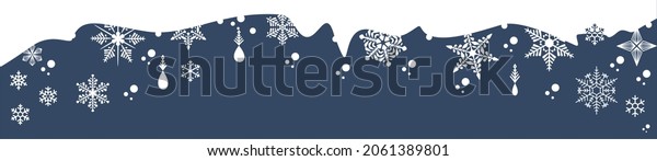 Snowflakes Border Ice Falling Snow Flakes Stock Vector (Royalty Free ...