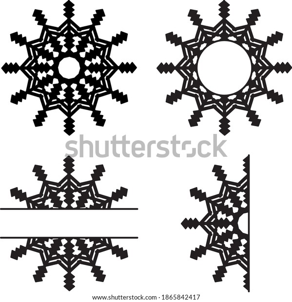Snowflakes Laser Cut Template Issolated On Stock Vector (Royalty Free ...
