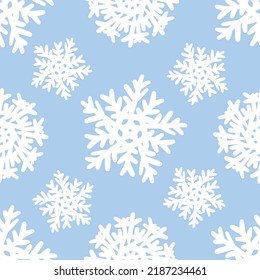 Snowflakes Light Blue Color Background Natural Stock Vector (Royalty ...