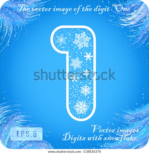 Snowflakes Number Vector Image Digit One Stock Vector (Royalty Free ...