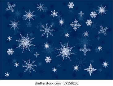Snowflakes On Blue Sky Stock Vector (Royalty Free) 59158288 | Shutterstock