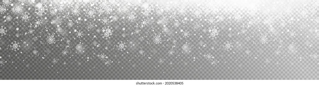 Snowflakes On Long Transparent Background Snow Stock Vector (Royalty ...