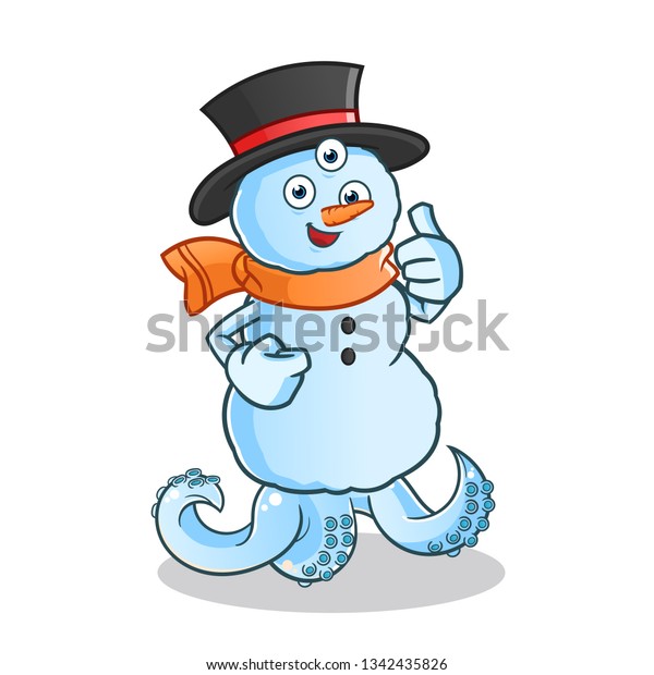Snowman Alien Mascot Vector Cartoon Illustration Stock Vector (Royalty ...