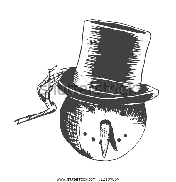Snowman Hand Drawing Doodle Isolated On Stock Vector (Royalty Free ...