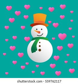 Snowman Heart Snow Vector Stock Vector (Royalty Free) 559762117 ...