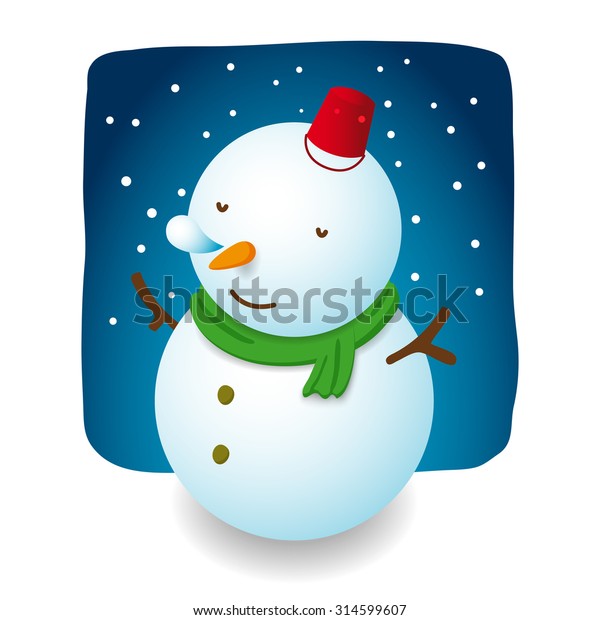 Snowman Illustration Character Design Sleep Snow Stock Vector (Royalty ...