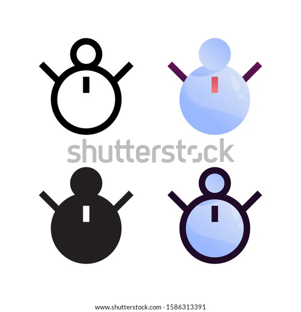 Snowman Logo Icon Design Four Style Stock Vector (Royalty Free ...