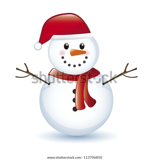 Snowman Shadow Isolated Over White Background Stock Vector (Royalty ...