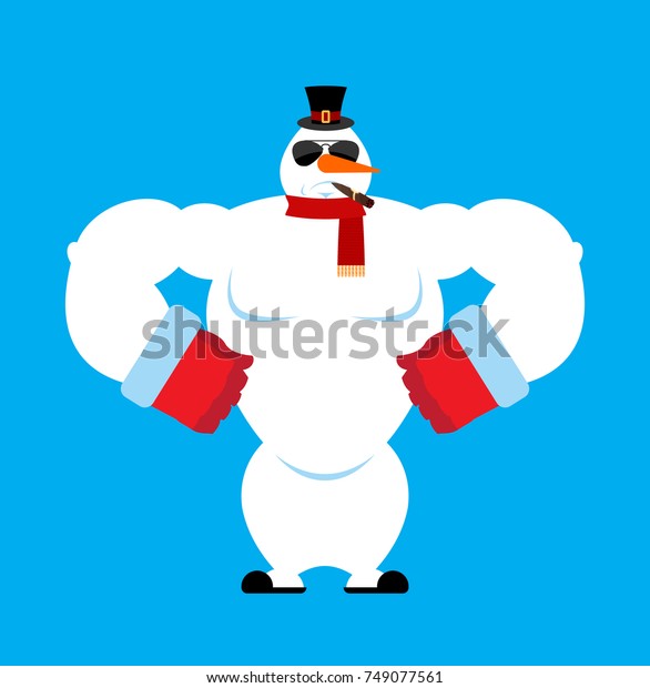 Snowman Strong Snowman Serious Powerful Hard Stock Vector (Royalty Free ...