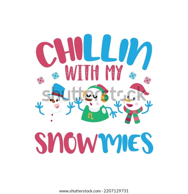 Snowman Typography Tshirt Design Vector File Stock Vector (Royalty Free ...