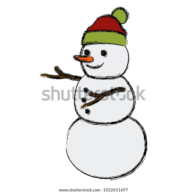 Snowman Winter Cartoon Stock Vector (Royalty Free) 1032651697 ...