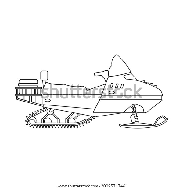 Snowmobile Vector Outline Icon Vector Illustration Stock Vector ...