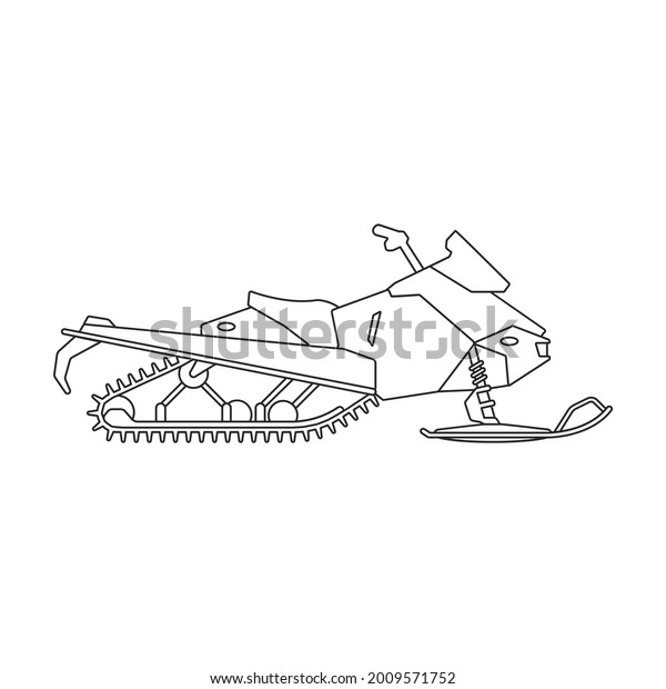 Snowmobile Vector Outline Icon Vector Illustration Stock Vector ...
