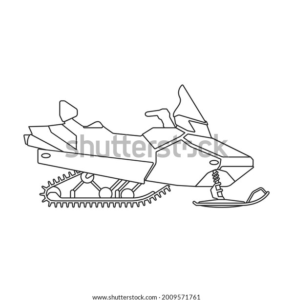 Snowmobile Vector Outline Icon Vector Illustration Stock Vector ...