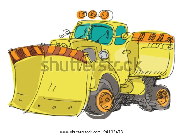 Snowplow Cartoon Stock Vector (Royalty Free) 94193473 | Shutterstock